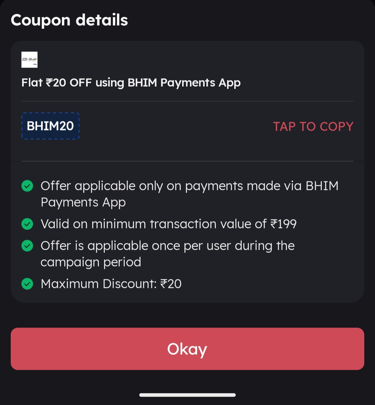 Zomato X BHIM - Get Flat ₹20 Discount on MOV of ₹199 | DesiDime