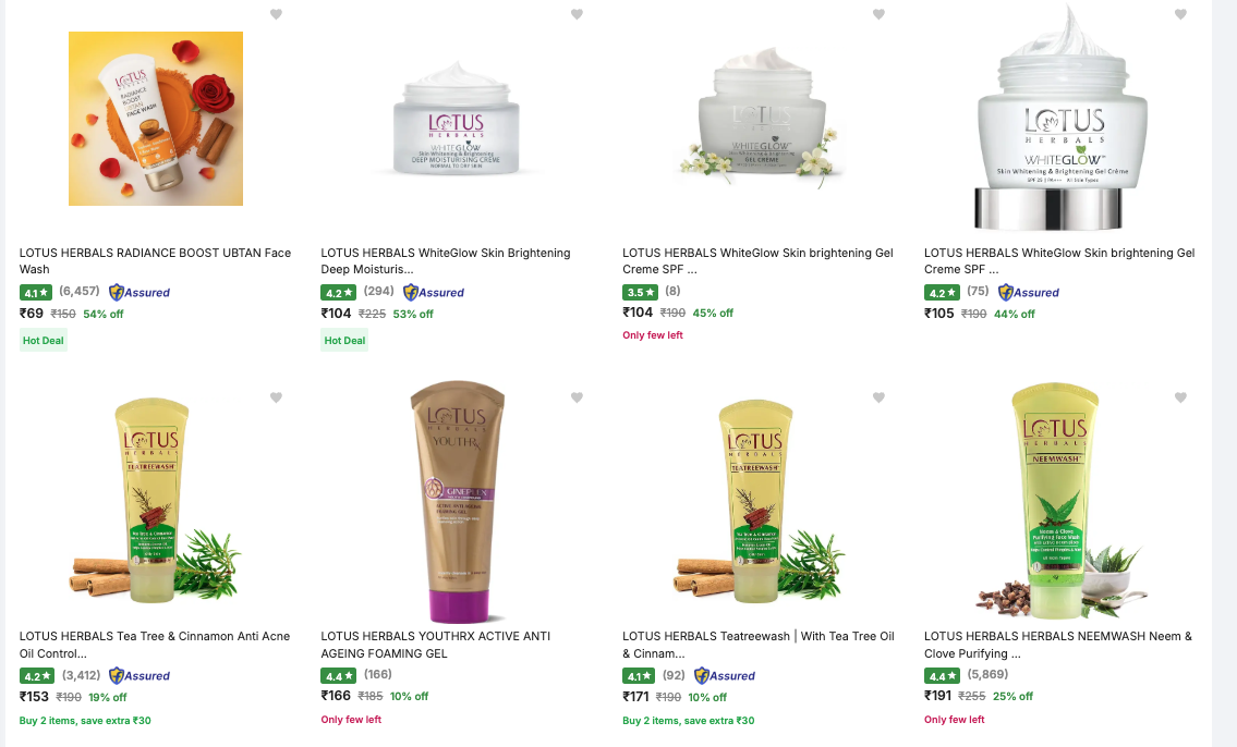 55% off on Lotus Herbals Beauty And Grooming @ Starting ₹69 | DesiDime