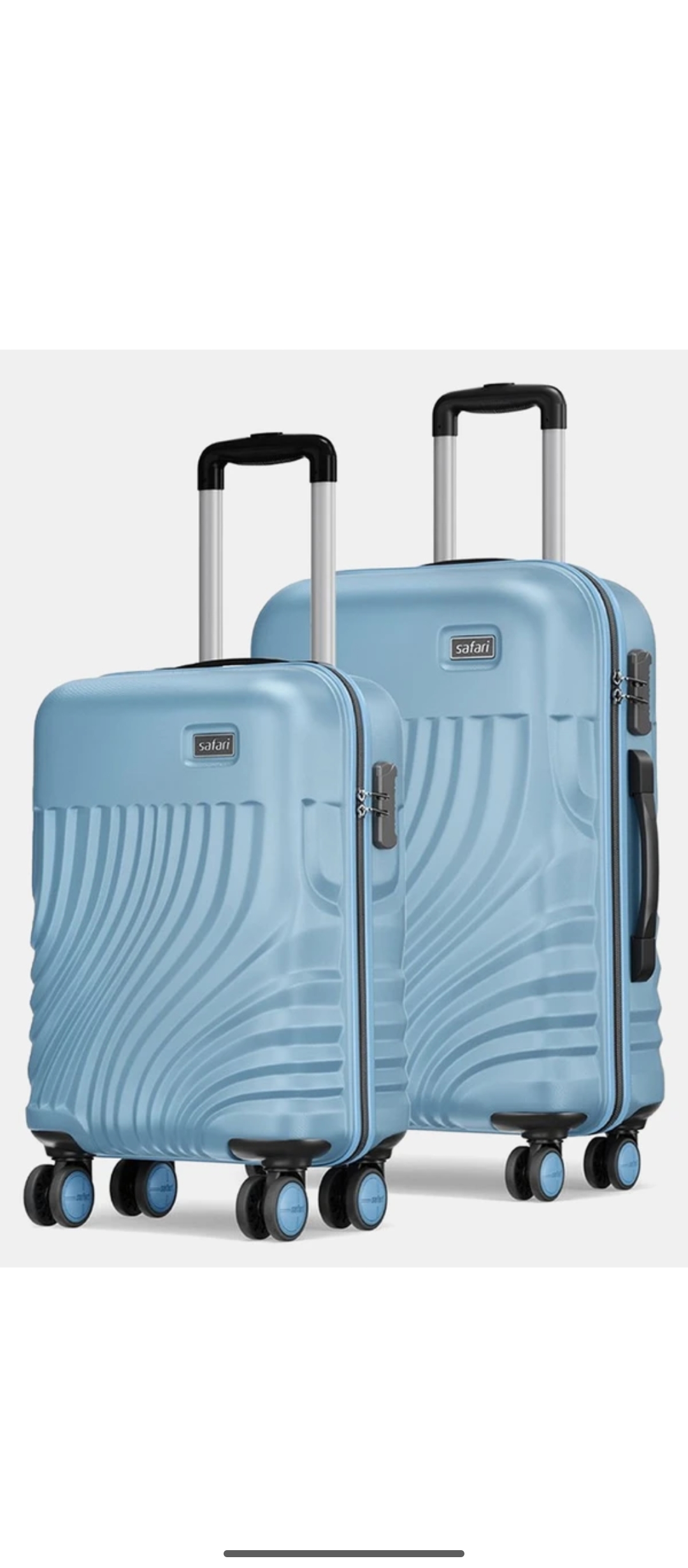 Safari Hard Body Set of 2 Luggage 8 Wheels - KEPLAR 2 (Small 55cm ...