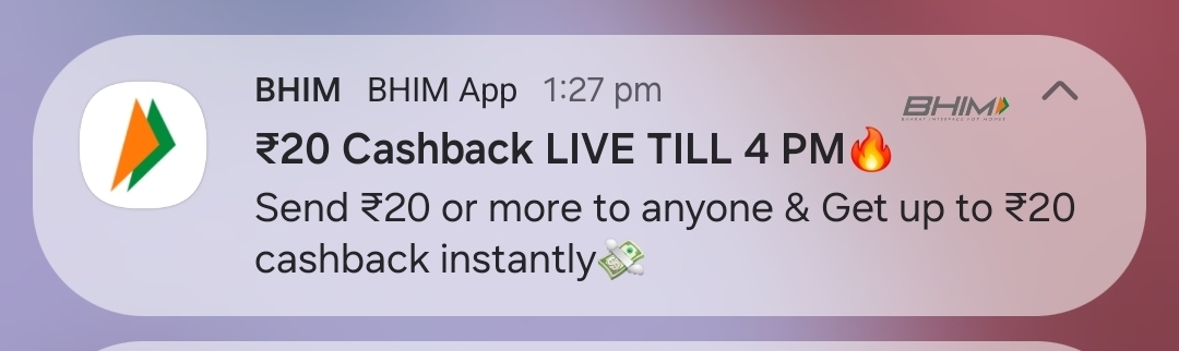 BHIM: Send 20 or more to anyone & Get up to 20 cashback instantly ...