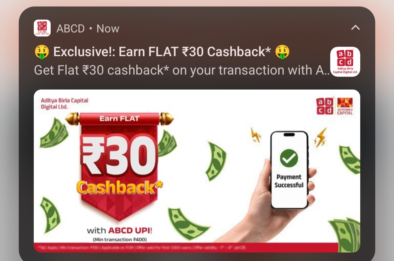 ABCD - Make scan and pay or online merchant txn of min ₹400 and get ...