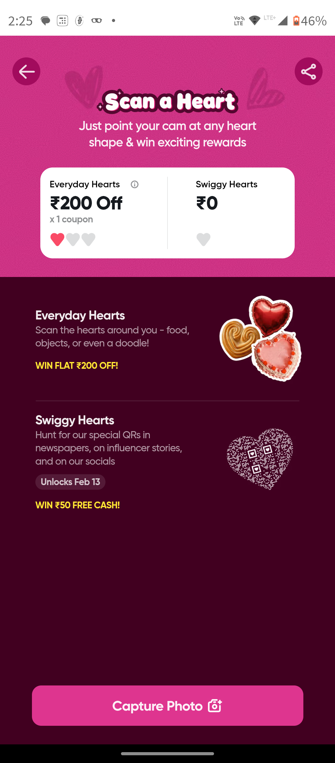 Swiggy Scan-a-Heart offer ( 200 off on 399) food order | Desidime