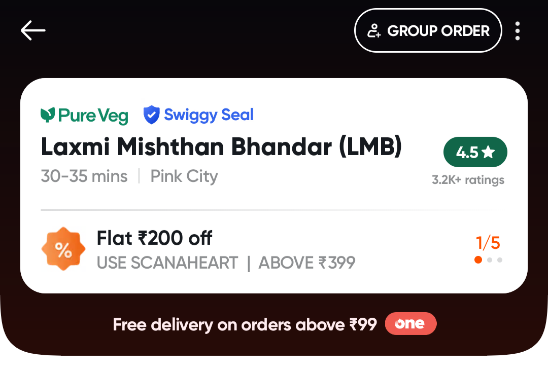 Swiggy Scan-a-Heart offer ( 200 off on 399) food order | Desidime