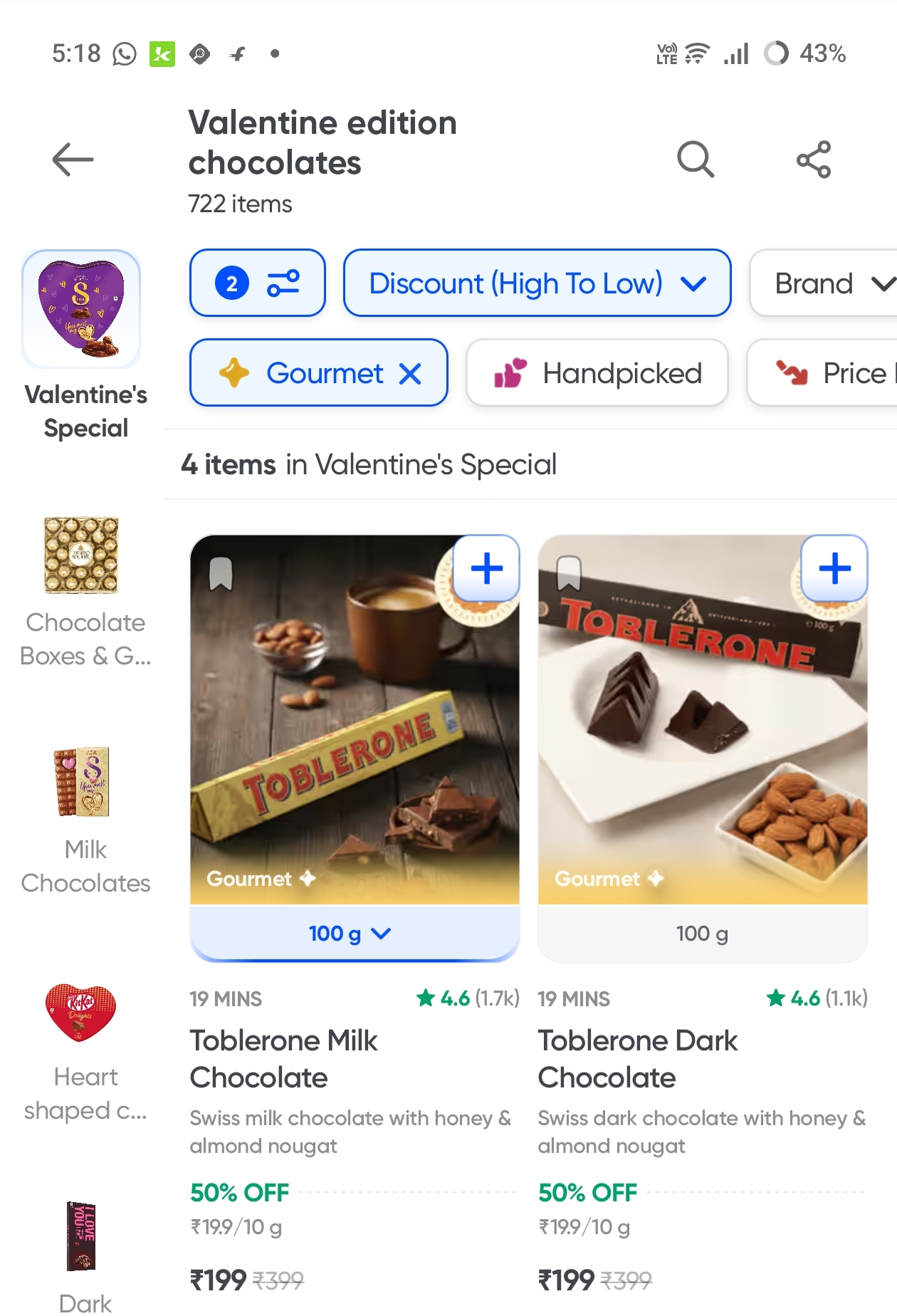 Instamart - Valentine Day Special Chocolates Discount at 40% and Above ...
