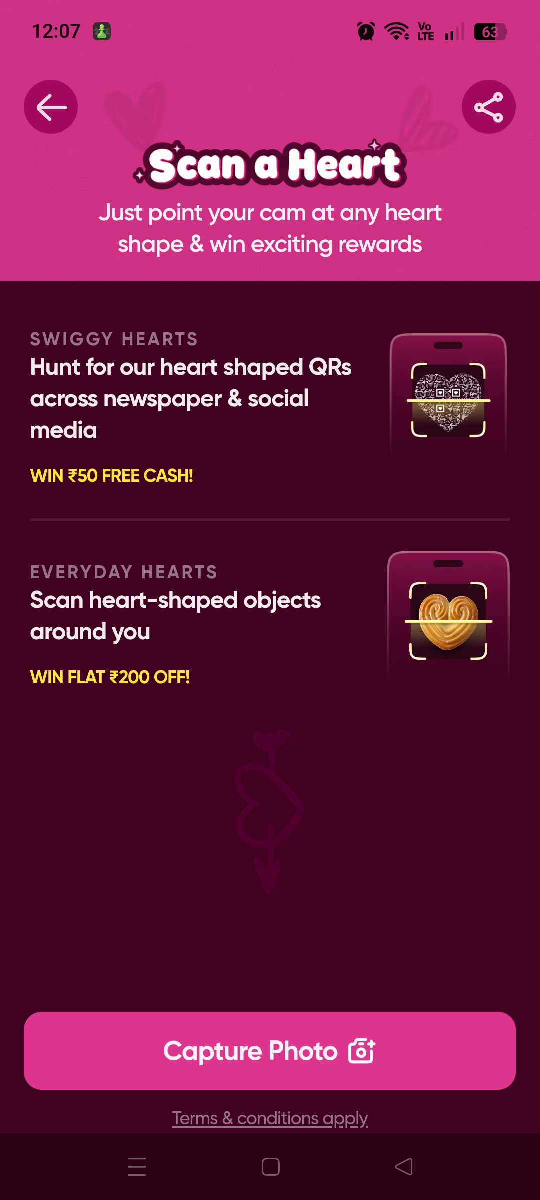 Scan heart shaped QR codes from Swiggy from newspapers and social media ...