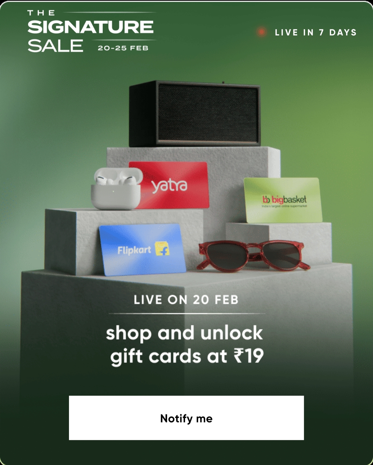 CRED - The Signature Sale | Shop and Unlock Flipkart, Bigbasket, Yatra ...