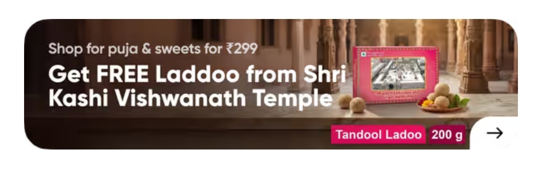 Instamart: Shop for puja & sweets for 299 Get FREE Tandool Laddoo from ...