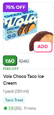 ZEPTO ; Vola Choco Taco Ice Cream | Desidime