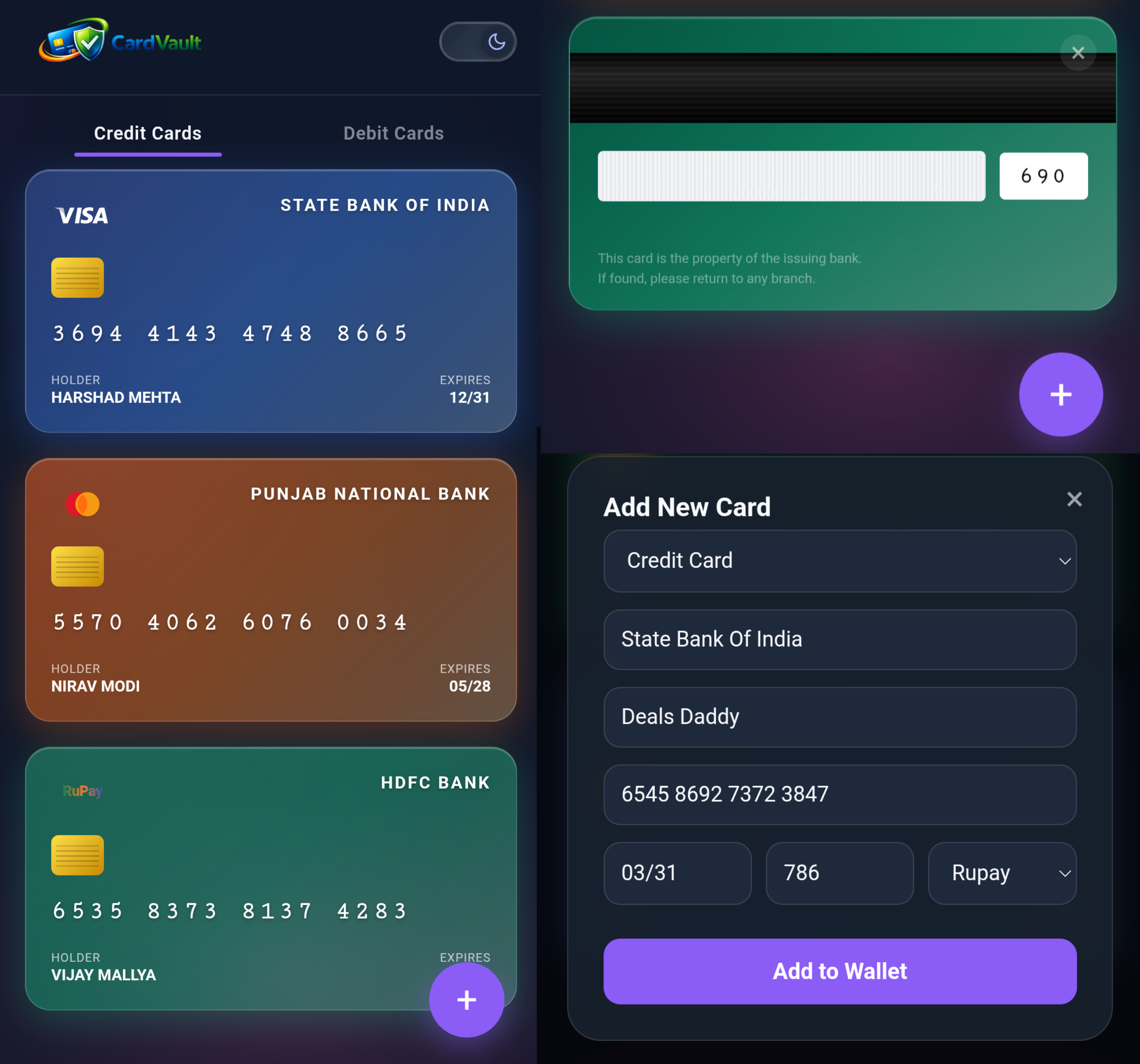 Cards Vault - Securely Store Your Credit & Debit Cards Locally (No ...