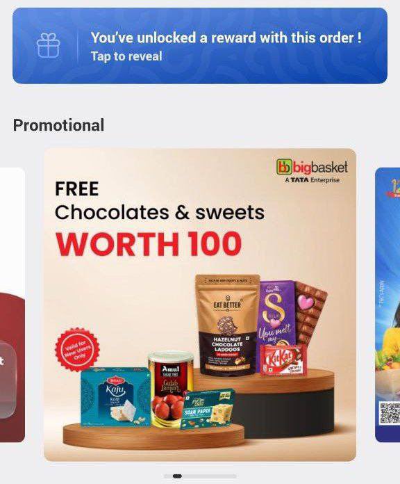 Dominos × Bigbasket ₹100 Free Chocolate Or Sweet Offer | Desidime