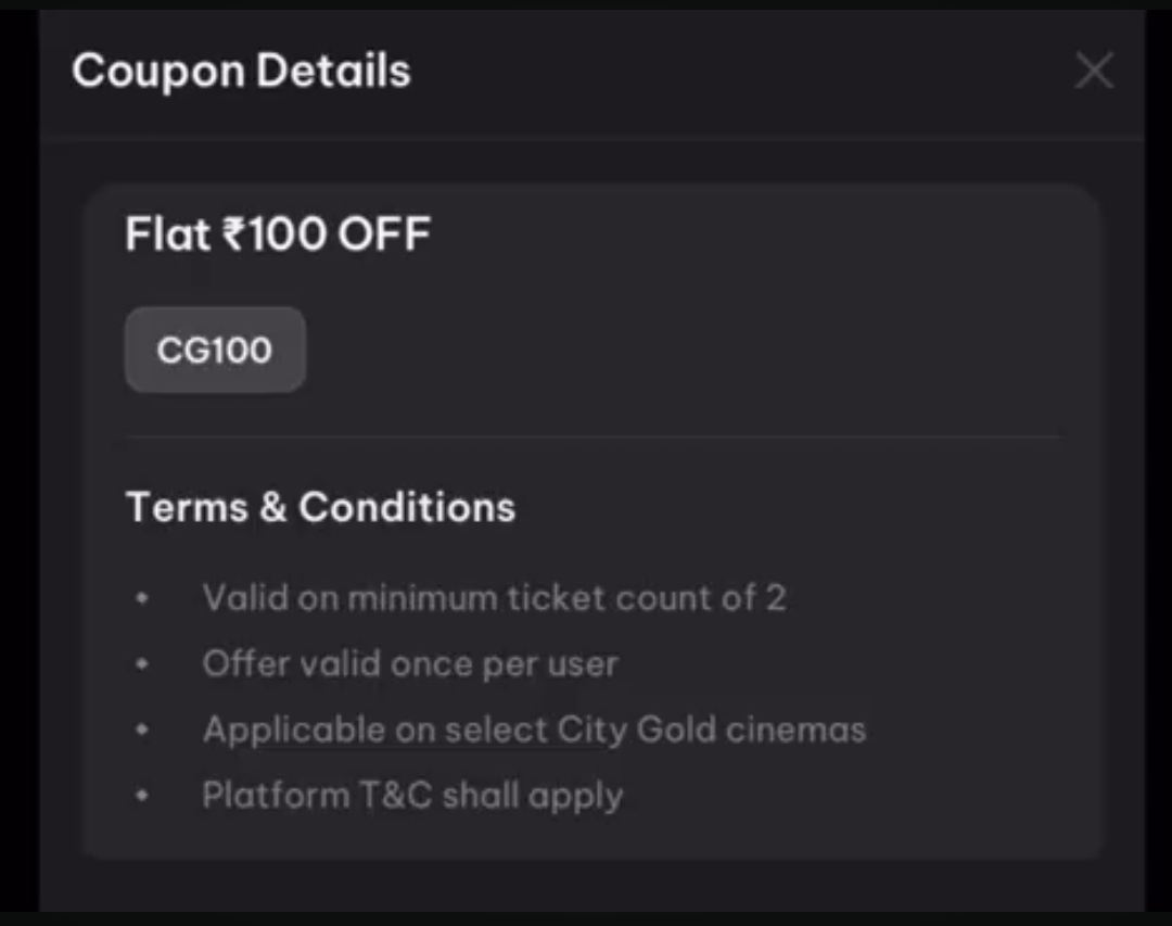 District : Coupon Code for booking Dhurandhar 2 Full movie tickets ...