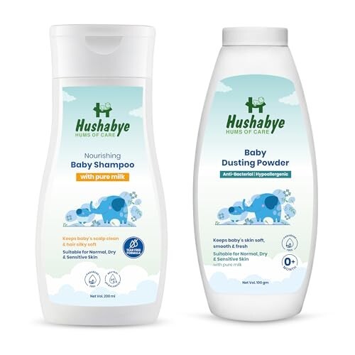 Hushabye Nourishing Baby Shampoo (200ml) & Baby Dusting Powder (100g ...