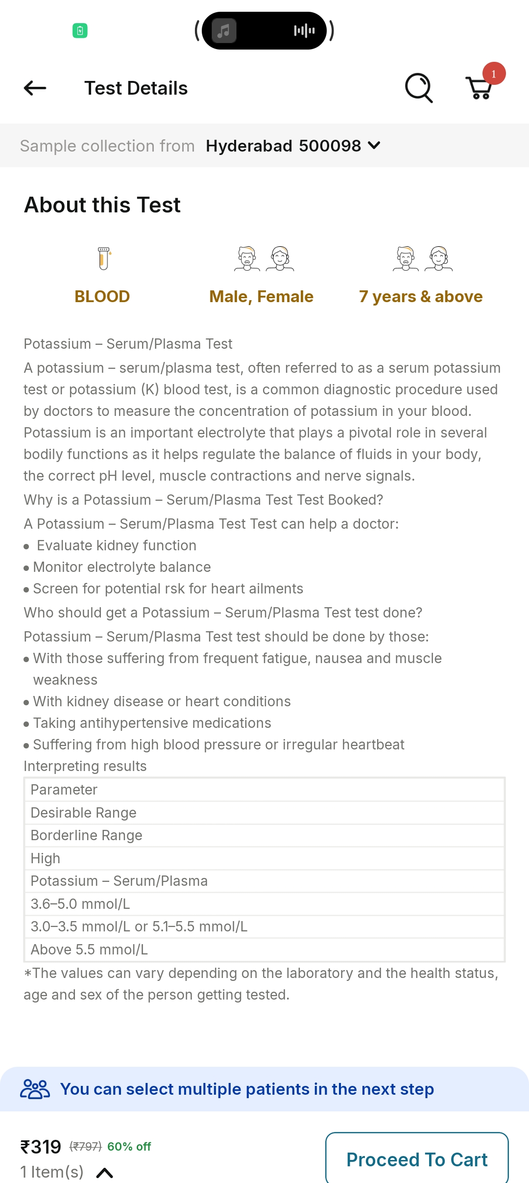 potassium test Apollo lab s | Desidime