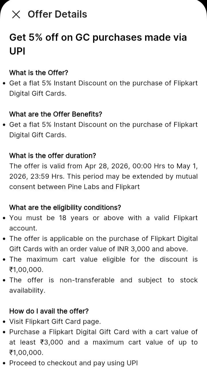 10% off on Flipkart gift cards | Desidime