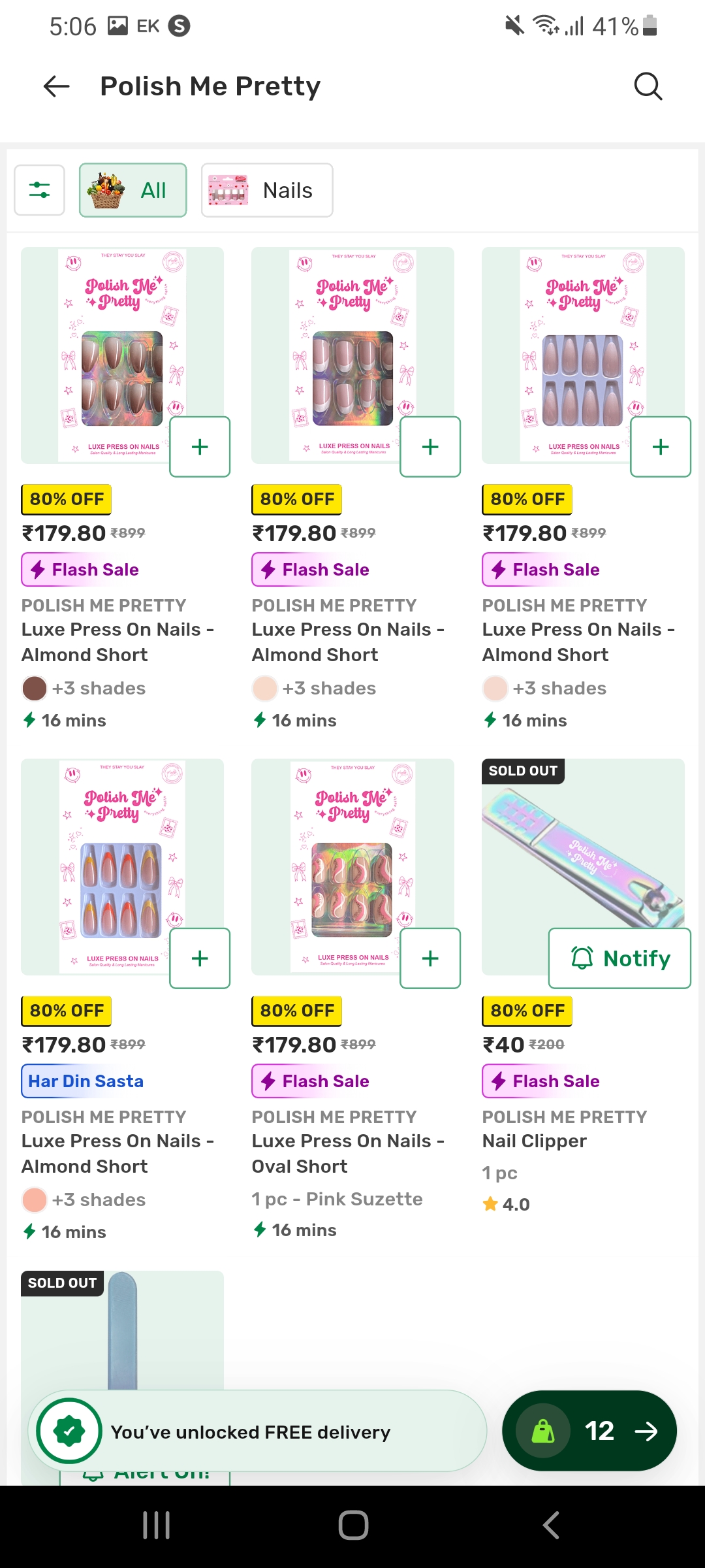 Bigbasket | Polish Me Pretty | Luxe Press on Nails - Oval Short | Desidime