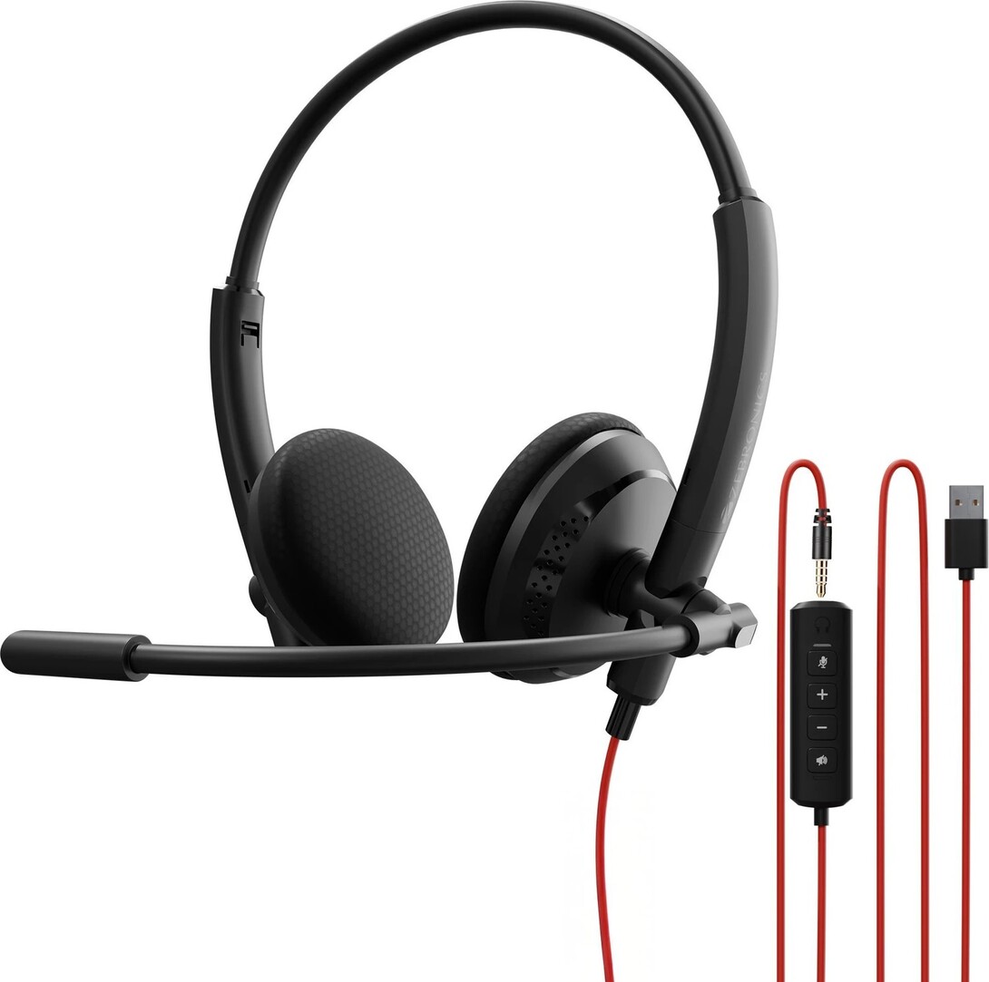ZEBRONICS VCX101 Wired Headphone with Adjustable Mic, 27mm Driver ...