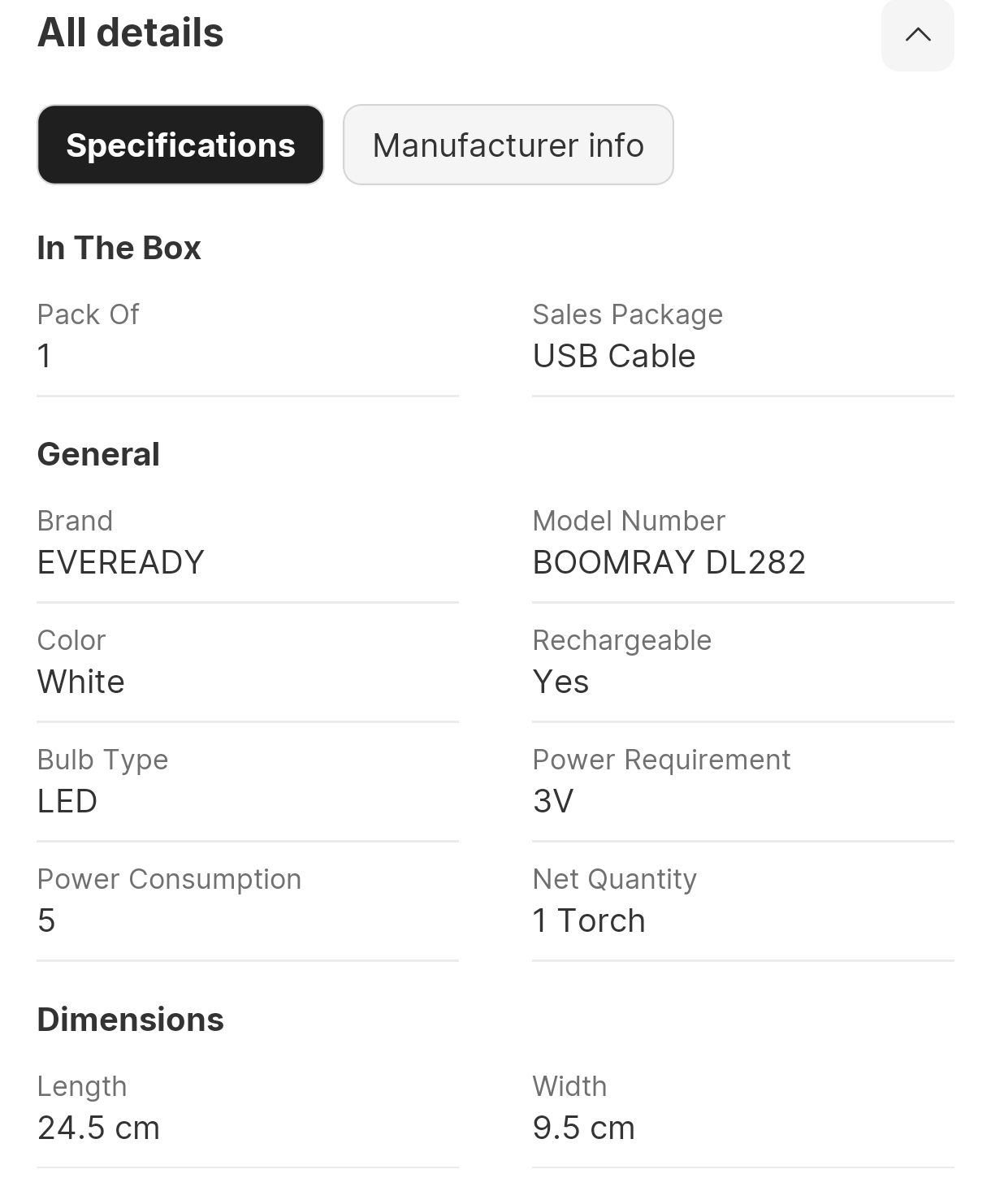 Eveready BOOMRAY DL282 Torch with Radio , Bluetooth speaker, card ...