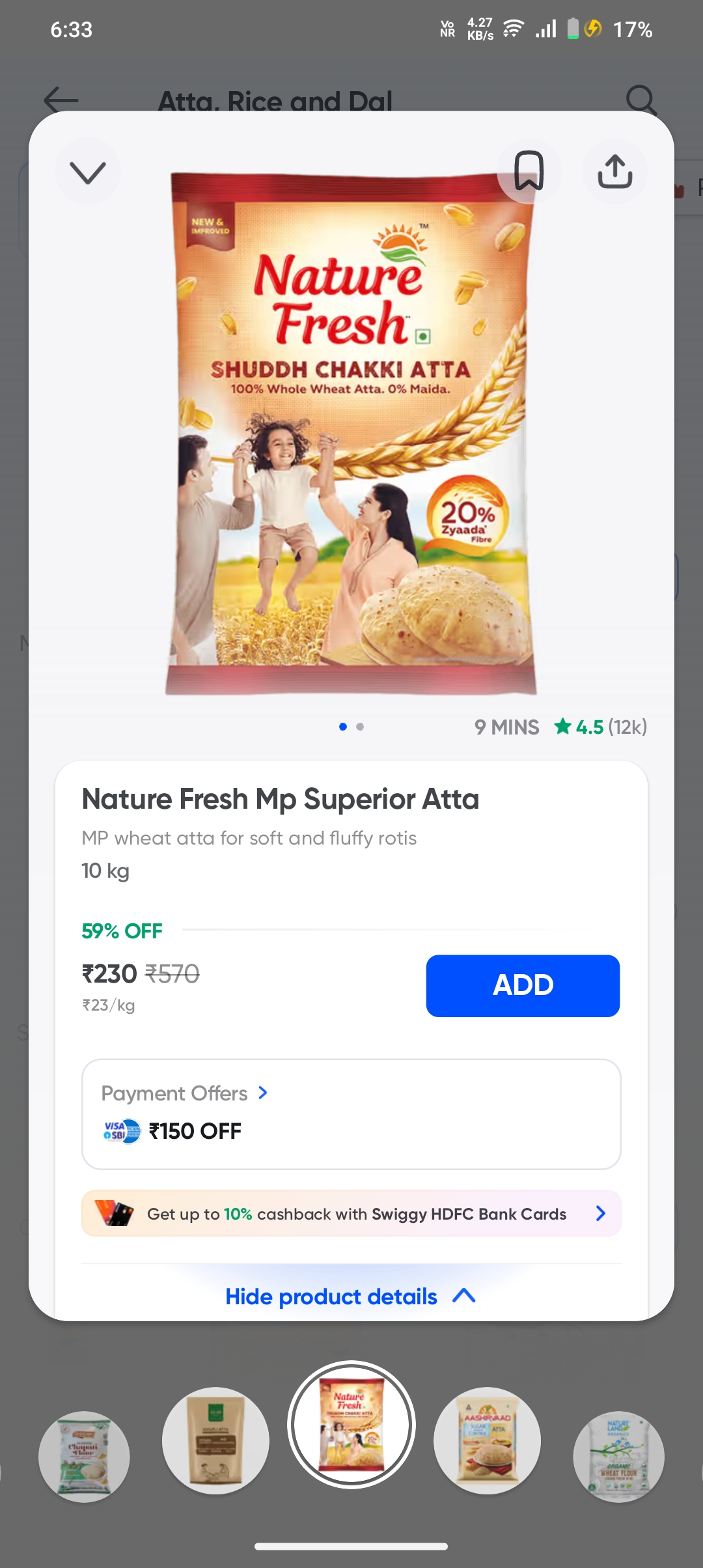 Check out Nature Fresh Mp Superior Atta on Instamart: | Desidime