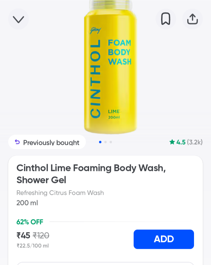 Instamart | Cinthol Lime Foaming Body Wash, Shower Gel 200mL | Desidime