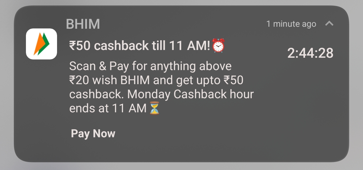 Live now BHIM - Make 2 scan and pay transactions of 20+ and get upto 50 ...