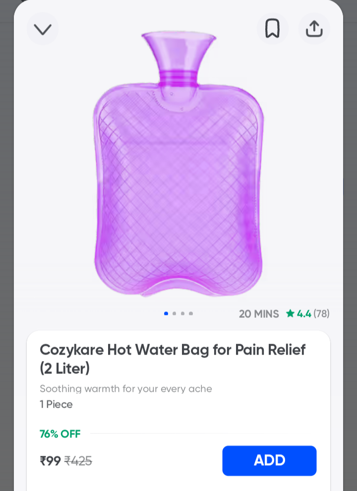 Instamart | Cozykare Hot Water Bag for Pain Relief (2 Liter) | Desidime