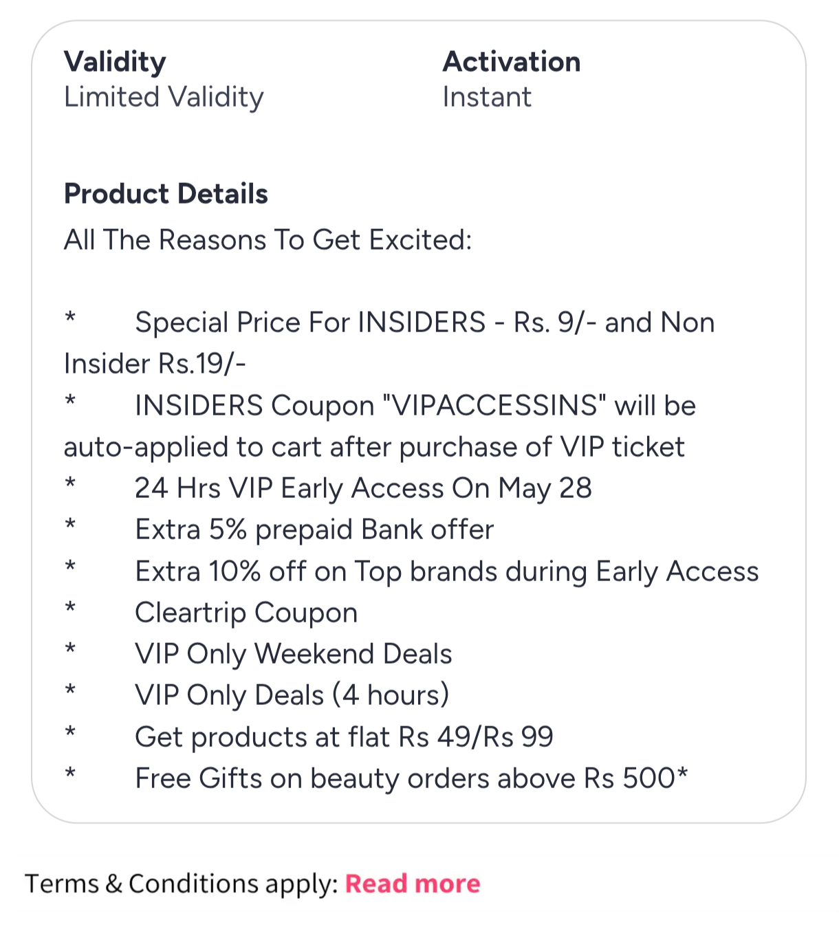 Myntra VIP Pass @ ₹9/19 | Desidime