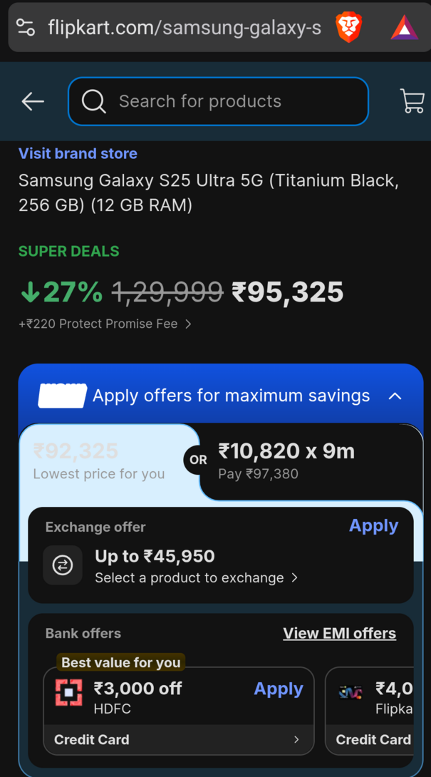 Samsung Galaxy S25 Ultra 5G (Titanium Black, 256 GB) (12 GB RAM) | Desidime