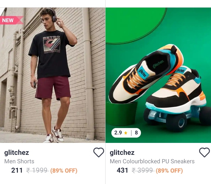 Myntra: Glitchez Men’s & Women’s Fashion From ₹149 | Upto 89% OFF ...