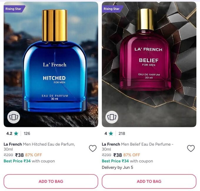 La French Perfume upto 87% off starting From ₹38 | Desidime