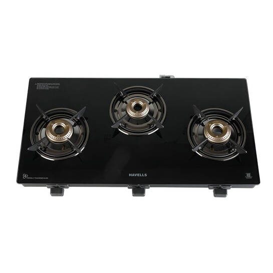 Havells GEOSLIM Gas stove |3 Heavy Duty Forged Brass Burner|6 mm ...
