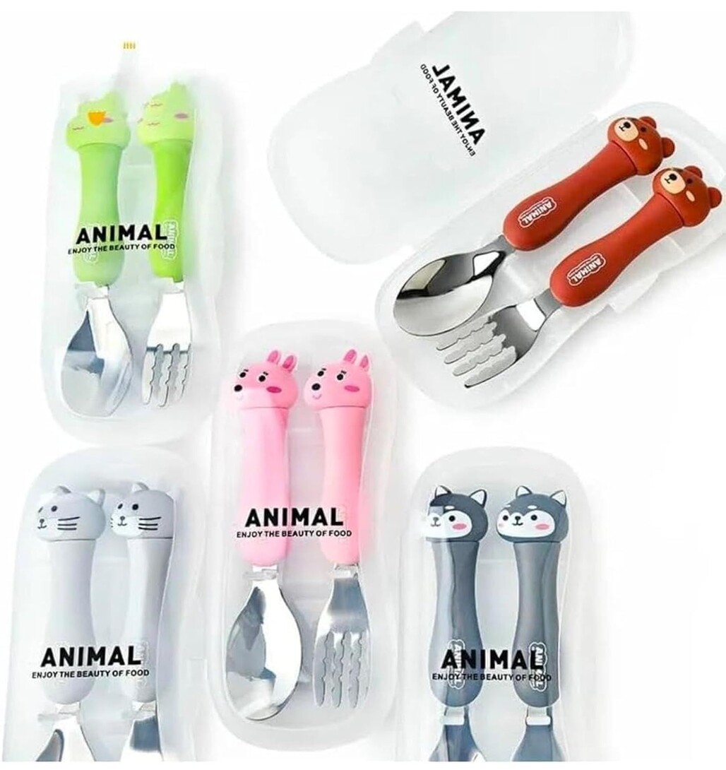 Premium Kids Spoon & Fork Set with Travel Case | Desidime