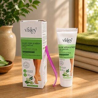 Visley Aloe Vera Neem Hair Removal Cream For All Skin Type Cream (65g ...