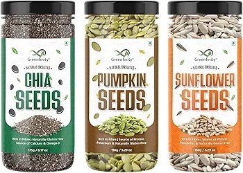 GreenFinity Healthy Seeds Combo Pack- Pumpkin-150g, Sunflower-150g ...