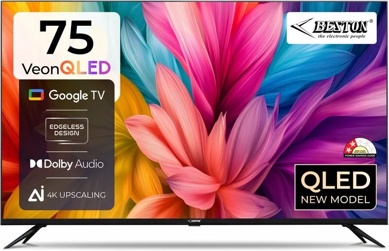 BESTON 189 cm (75 inch) QLED Ultra HD (4K) Smart Google TV (BS75UGTV ...
