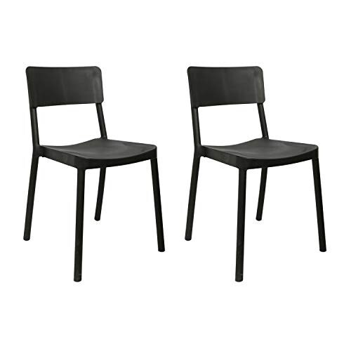 Cello Eskimo Chair Set Pack of 2 - Black | Strong and Durable | Easy to ...