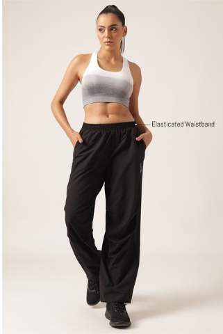 Comfort-Fit Active Track Pants in Black | Desidime