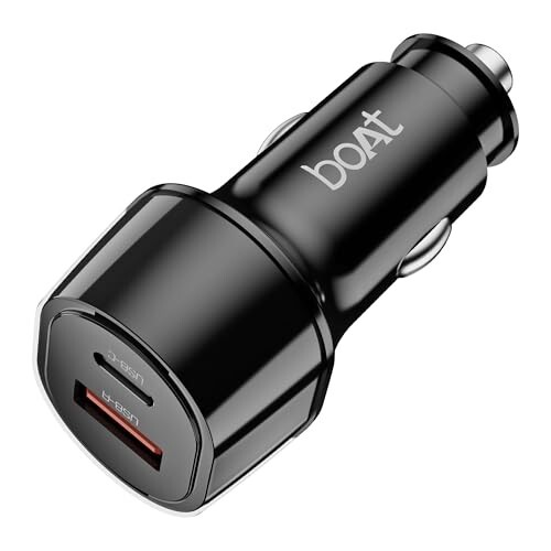 Boat 55W Car Charger with Dual Port USB-A and USB-C; Supports QC | Desidime