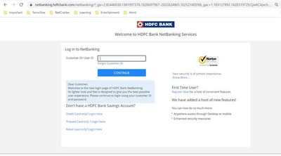 New HDFC NetBanking Login Welcome Page | DesiDime