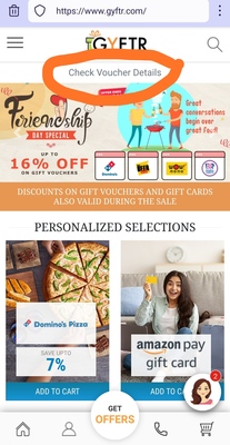 Method to check gyftr voucher details/status | Desidime