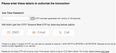 ICICI Started OTP on email & call. | Desidime