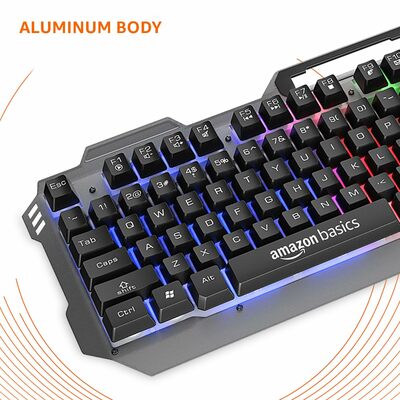 Amazon Basics USB Gaming Keyboard with Multicolour LED Effect | 12 ...