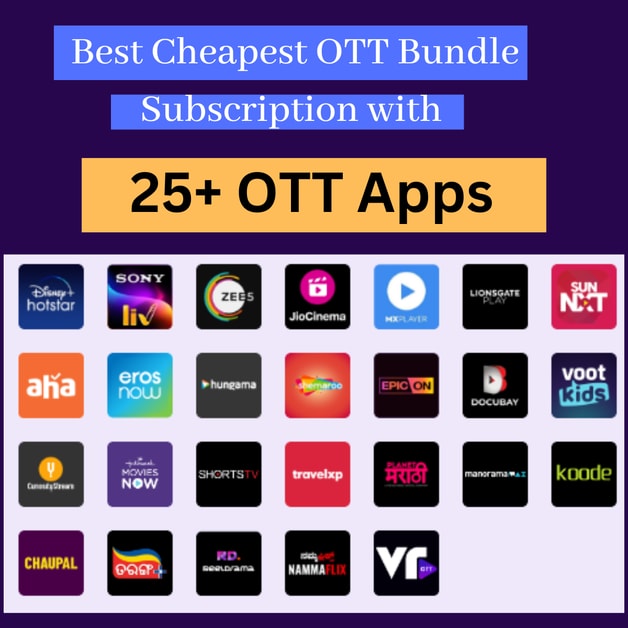 Best Cheapest OTT Bundle Subscription with 25+ OTT Apps | DesiDime