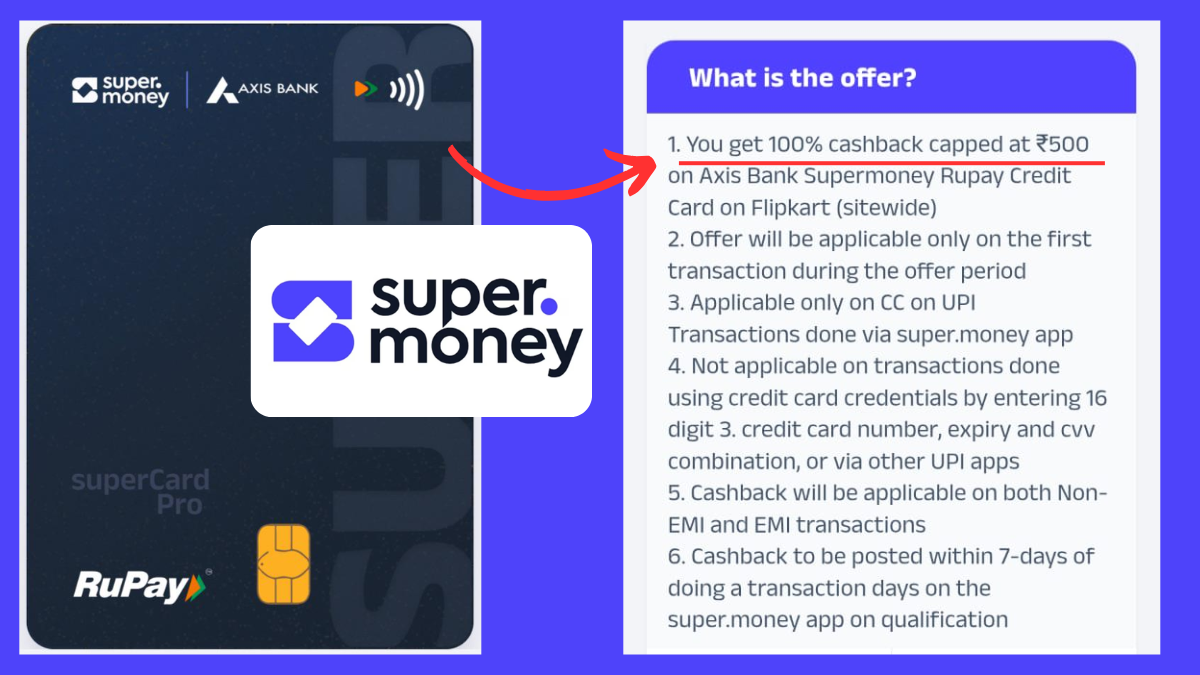Axis Supercard Pro Offer! 100% Cashback up to ₹500 on Flipkart | DesiDime