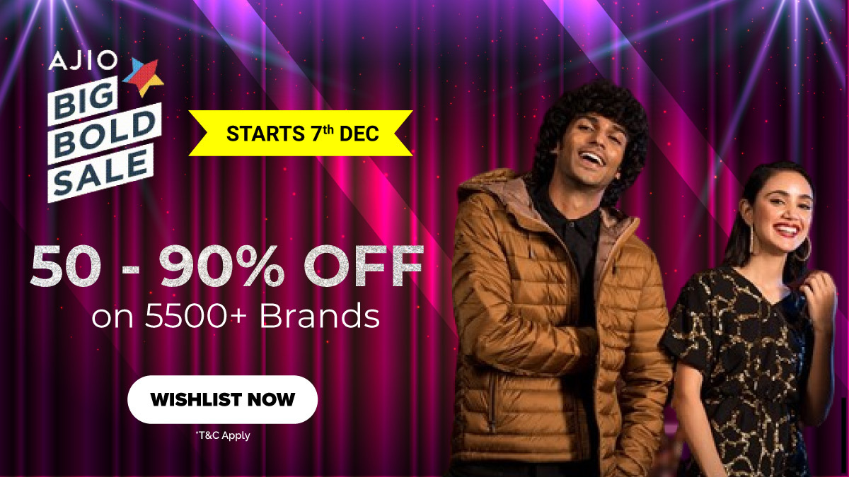 AJIO Big Bold Sale 2023 Offers : UPTO 90% Off + 10% Off
