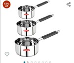 Panca Stainless Steel Sauce Pan Set of 3 Sauce Pan Milk Pan Tapeli ...