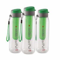 CELLO Infuse Plastic Water Bottle, 800 ml, Set of 3, Green | Detox ...