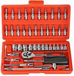 ATOOLS 46Pcs 1/4"inch Ratchet Socket Spannar Set with Extension Rod and ...