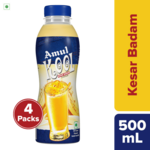 Amul Kool Kesar Badam Flavoured Milk (Pack of 4×500ml) | DesiDime