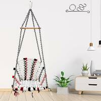 Patiofy D-Shape Cotton Rope Swing Chair Cotton Small Swing (White, DIY ...