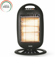 Glen HA 7017 HL Black 1200 watt Electric Halogen Room Heater with 3 ...